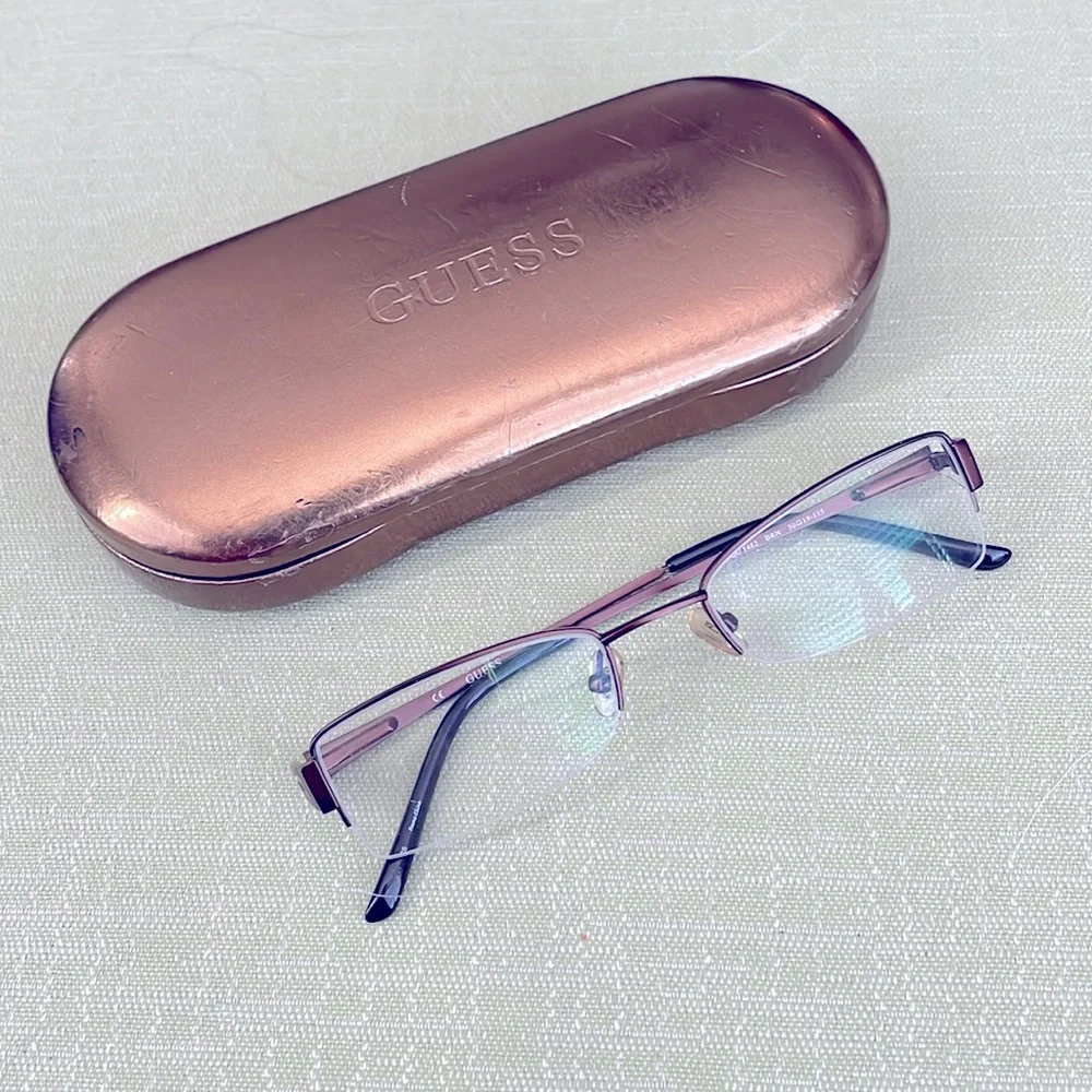 Guess | Accessories | Guess Gu482 Womens Brown Metal Semi Rimless ...